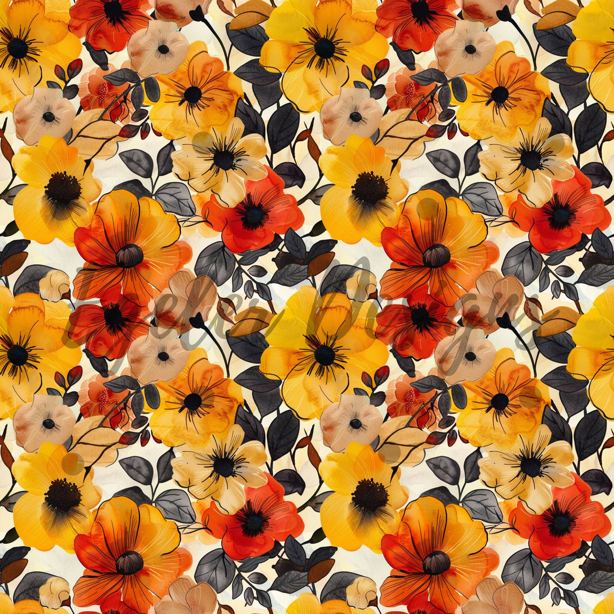 LIMITED - 15 Fall Floral Seamless Pattern Digital Download – Egeler Designs