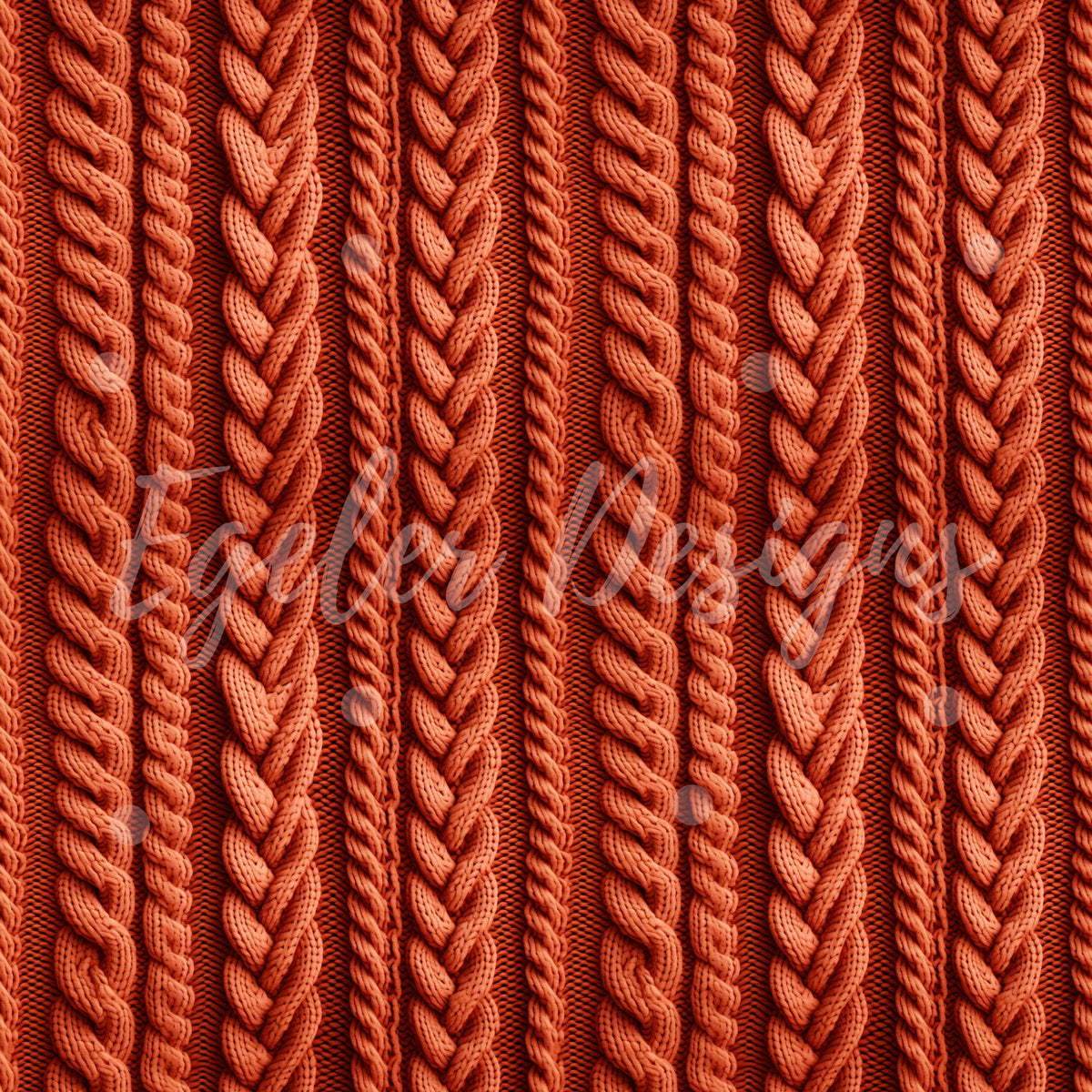 Burnt Orange Cable Knit Egeler Designs