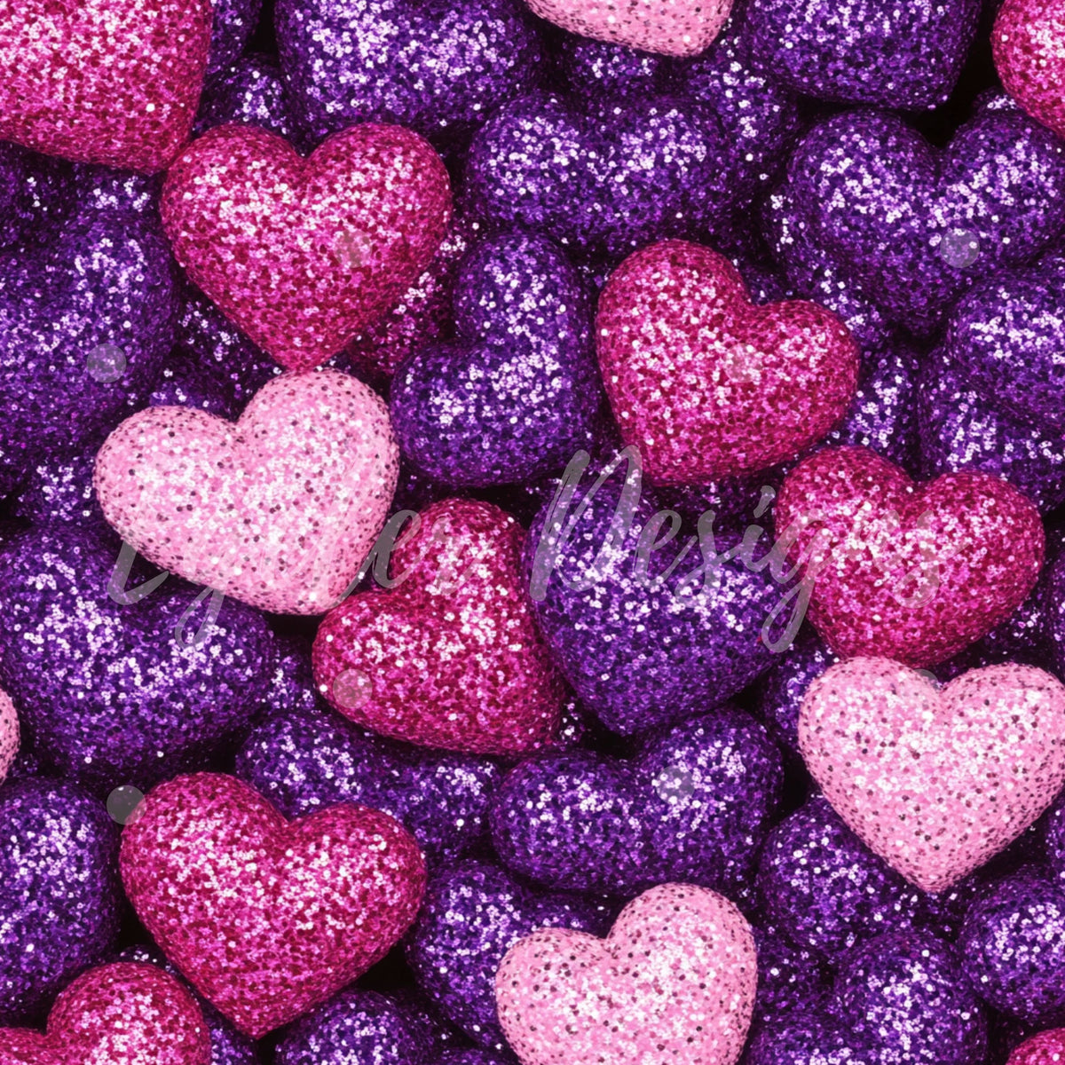 Purple Glitter Hearts – Egeler Designs