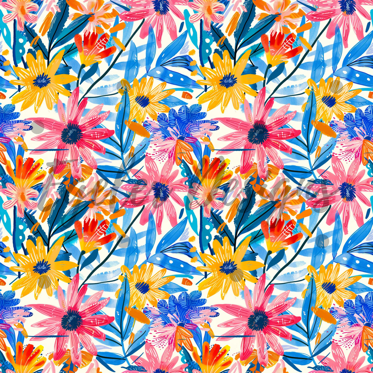 Bright Summer Floral Seamless Pattern Digital Download – Egeler Designs