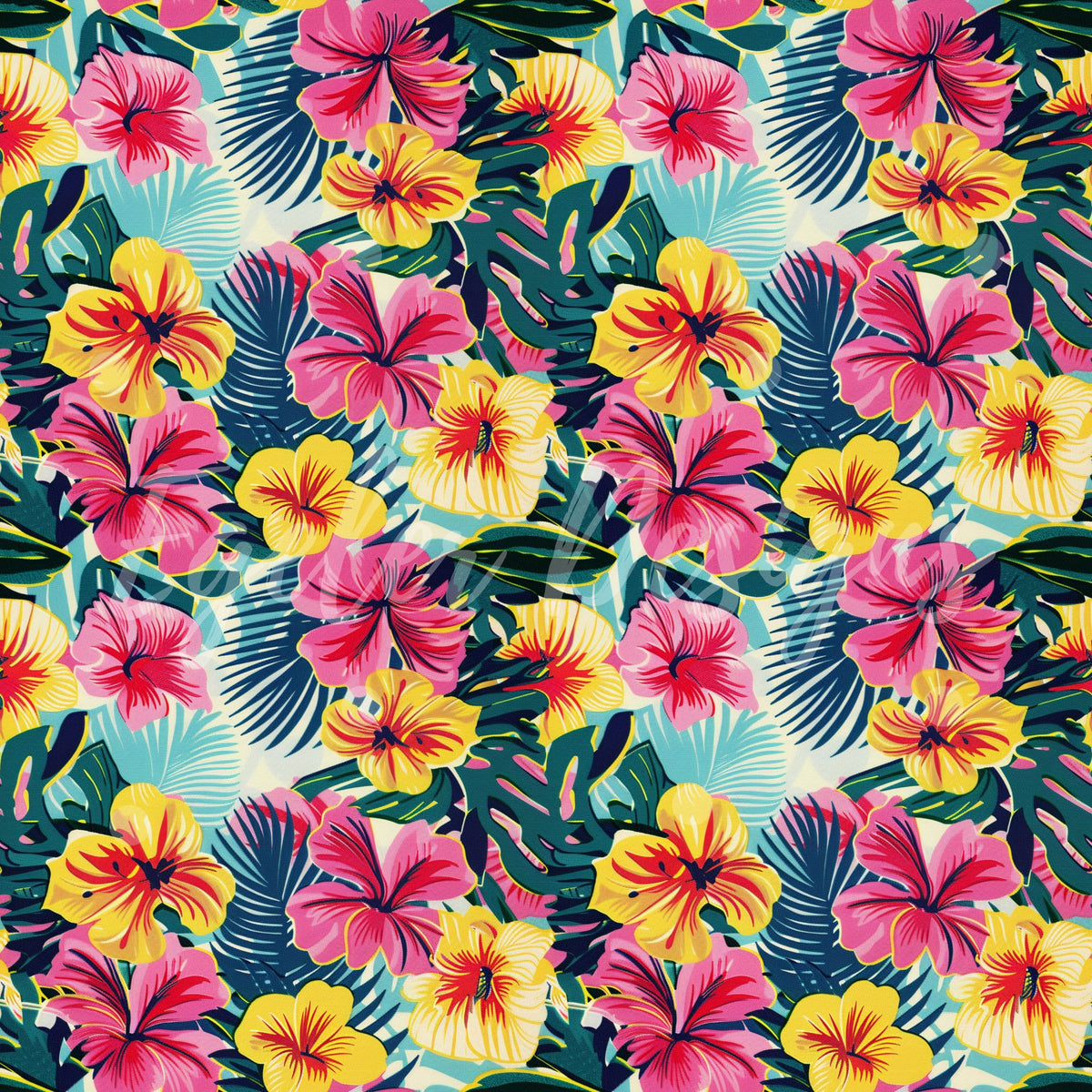 Tropical Floral Seamless Pattern Digital Download – Egeler Designs