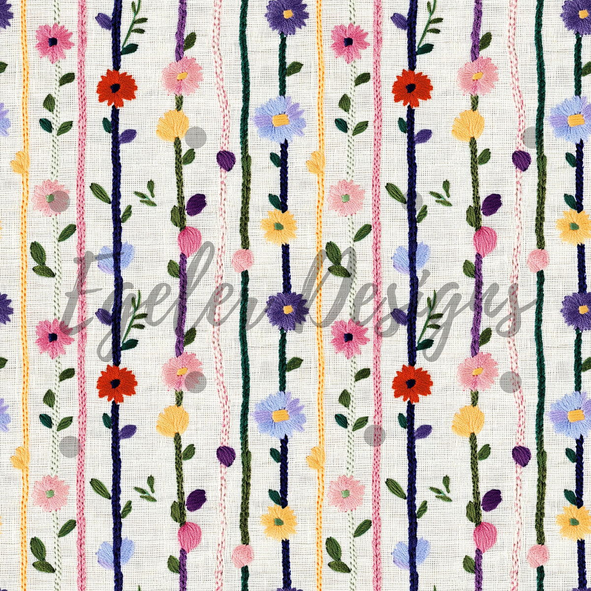 Knit Stripe Floral Bright LIMITED 15 – Egeler Designs