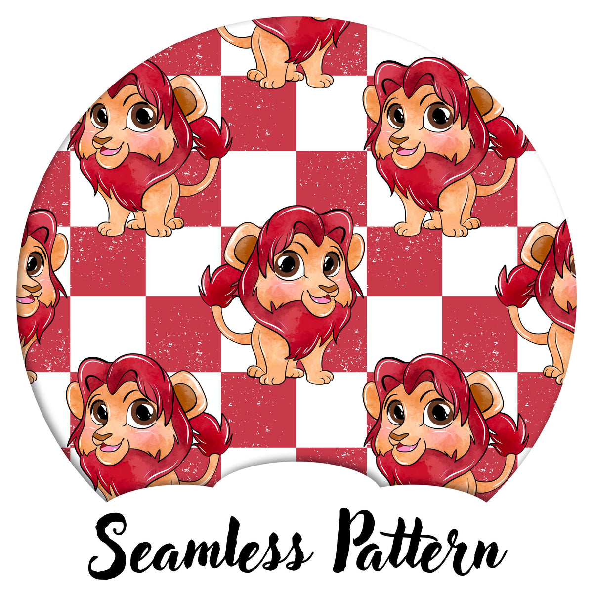 Red Checker Lion (LIMITED 15) – Egeler Designs