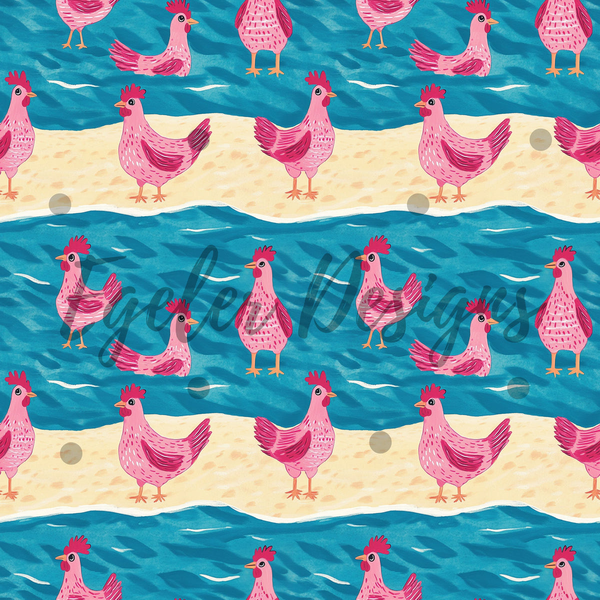 Pink Beach Chickens – Egeler Designs
