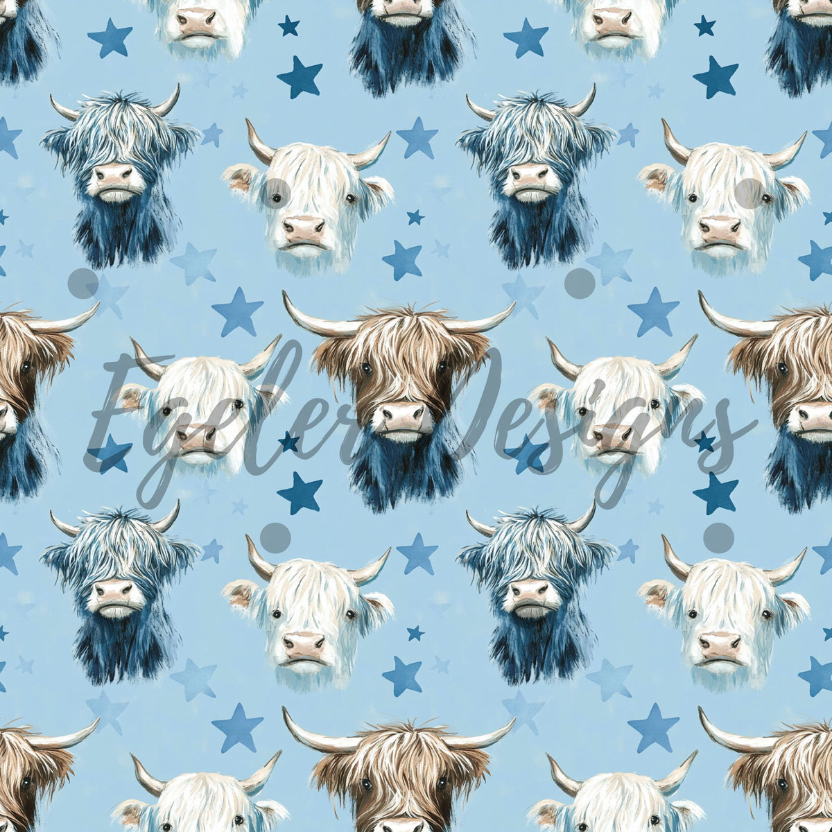 Blue Highland Cows (LIMITED 15) – Egeler Designs