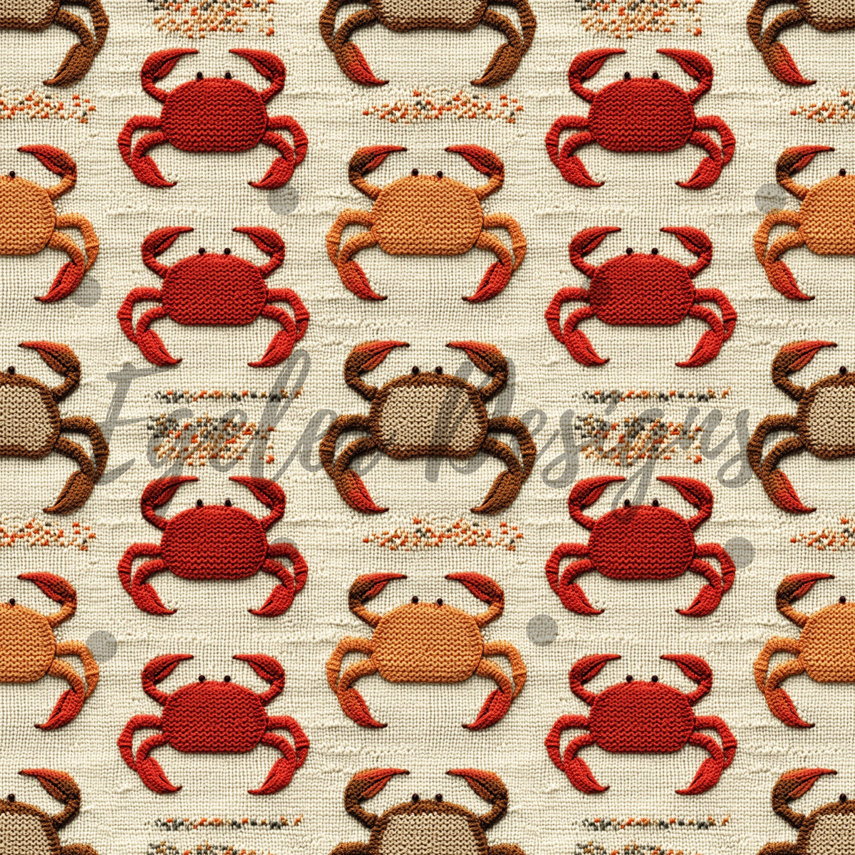 Knit Crabs Seamless Pattern Digital Download (LIMITED 15) – Egeler Designs
