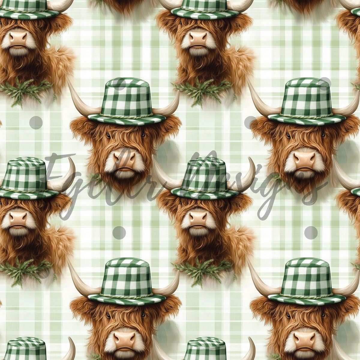 Green Plaid Cows (LIMITED 15) – Egeler Designs