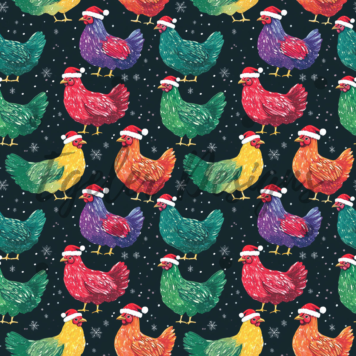 Christmas Rainbow Chickens (LIMITED 10) – Egeler Designs