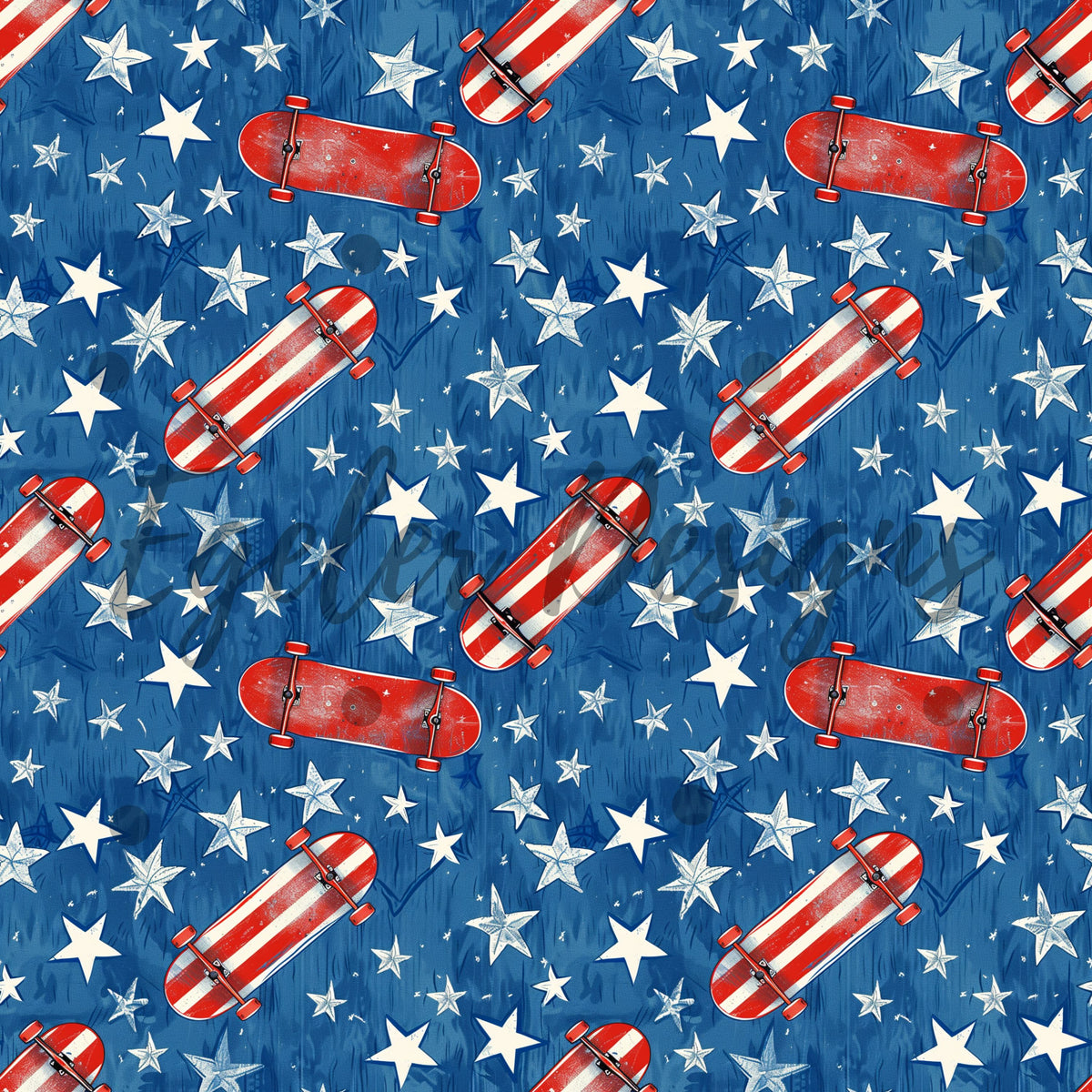 RWB Skatebaords Seamless Pattern Digital Download – Egeler Designs