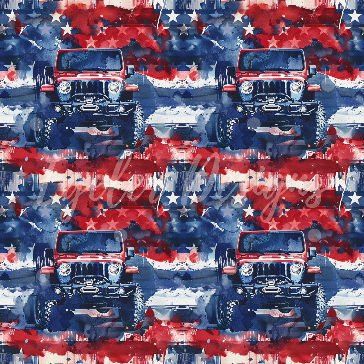 RWB Seamless Pattern Digital Download – Egeler Designs