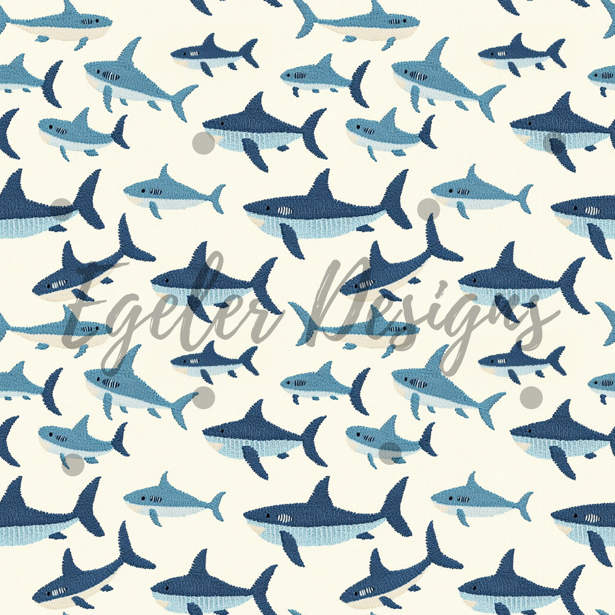 Knit Sharks Seamless Pattern Digital Download (LIMITED 15) – Egeler Designs