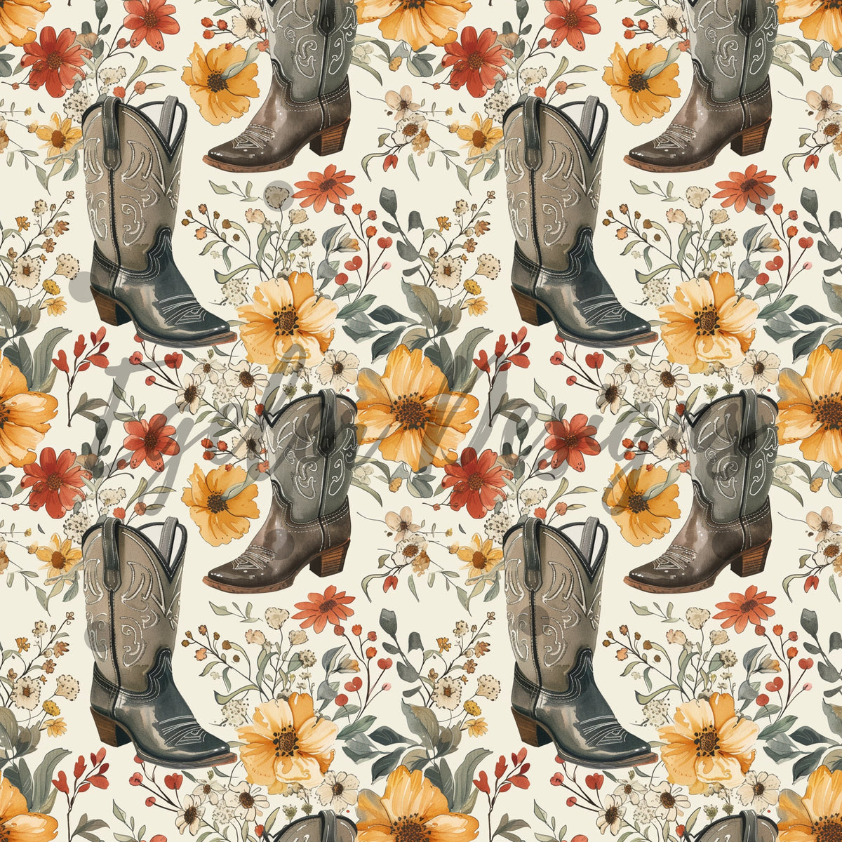 Rustic Cowboy Boots Seamless Pattern Digital Download - LIMITED 30 ...