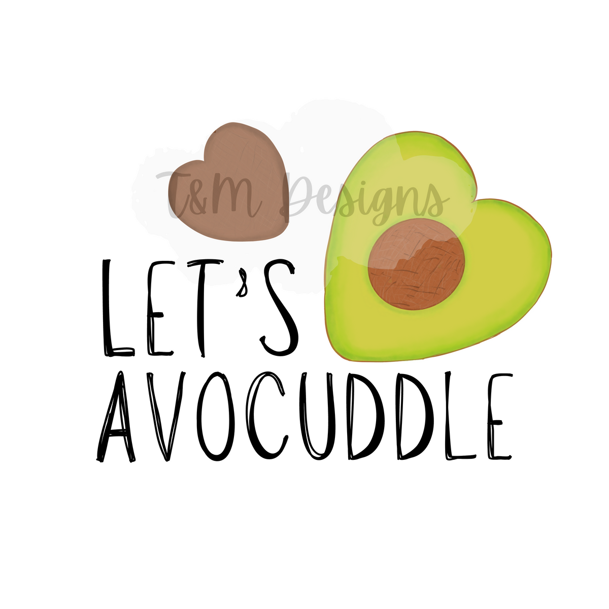 Hand-Drawn Avocuddle PNG – Egeler Designs