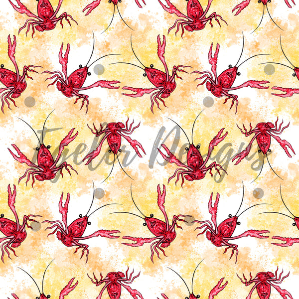 Crawfish On Watercolor – Egeler Designs