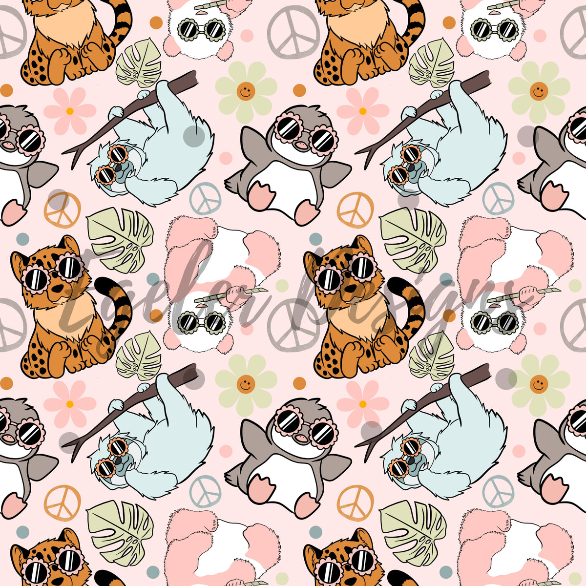 Pink Groovy Animals – Egeler Designs