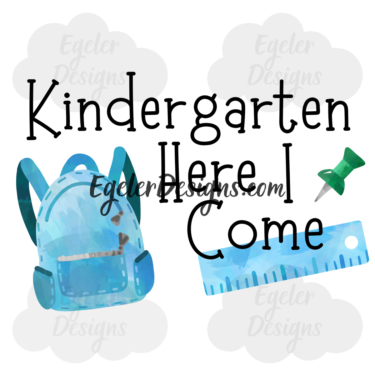 Kindergarten Blue PNG – Egeler Designs